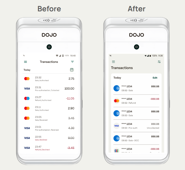 Dojo Card Machine Update: New Screen Layouts and Functions